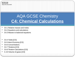 AQA Chemistry Calculations C4 Revision Presentation | Teaching Resources