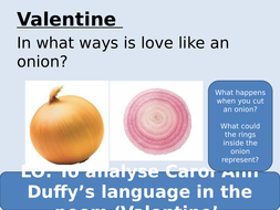 'Valentine' - Carol Ann Duffy | Teaching Resources