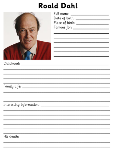 Roald Dahl Biography and Great Missenden Non-fiction writing pack | Teaching Resources