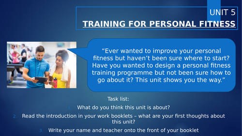 BTEC Sport - Unit 5 Training for personal fitness | Teaching Resources