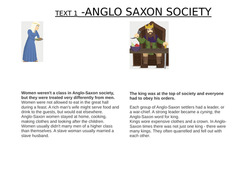 Year 5 Reading Test Anglo Saxon Theme | Teaching Resources