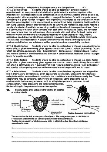 AQA GCSE Combined Trilogy/Biology Ecology 4.7 Revision | Teaching Resources