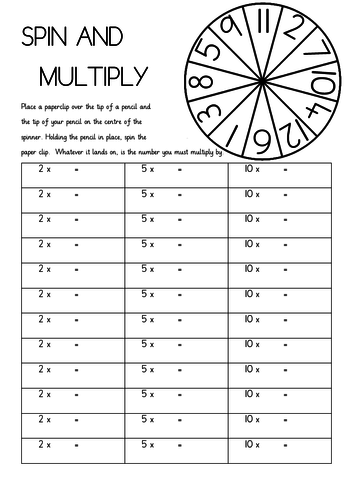 Times Tables Spin and Multiply | Teaching Resources