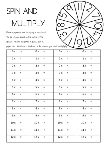 Times Tables Spin and Multiply | Teaching Resources