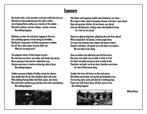 Exposure - Wilfred Owen | Teaching Resources
