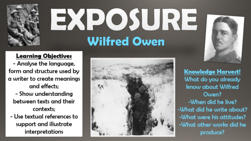Exposure - Wilfred Owen - Bundle! | Teaching Resources