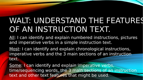 Instruction Writing Year 3/4 (3 Days) | Teaching Resources