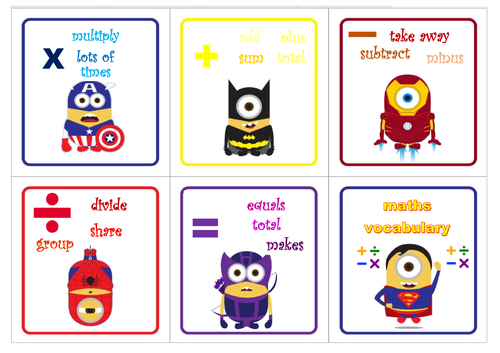 Superhero Minion Maths Vocabulary | Teaching Resources