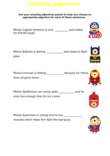 Amazing adjectives | Teaching Resources