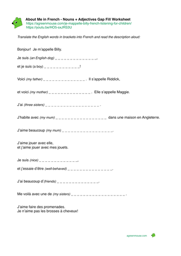 Je m'appelle - About me in French - Video + Worksheets | Teaching Resources