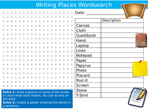 Writing Places Wordsearch Puzzle Sheet Keywords Settler Starter Cover ...