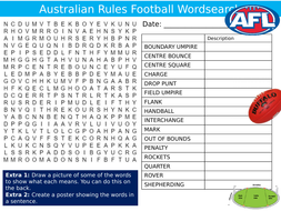 Australian Rules Football Wordsearch Puzzle Sheet Keywords Settler ...
