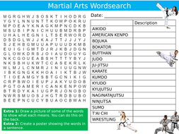 Martial Arts Wordsearch Puzzle Sheet Keywords Settler Starter Cover ...