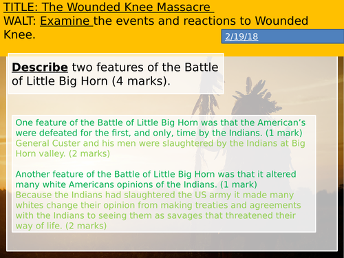 Wounded Knee and Ghost Dance (American West (Edexcel history 9-1 ...