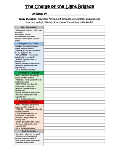 The Charge of the Light Brigade - Alfred, Lord Tennyson - Double Lesson ...