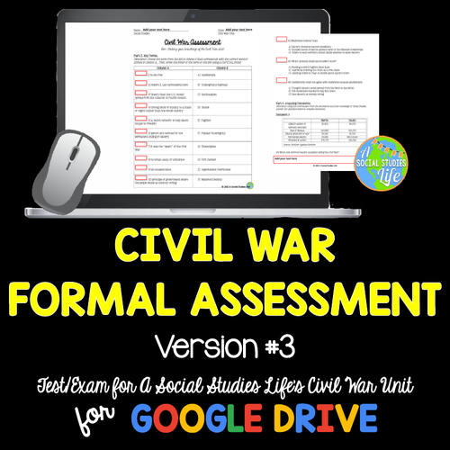 Civil War Test | Teaching Resources