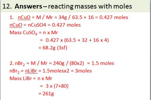 Edexcel 9-1 SEPARATE TRIPLE SCIENCE HIGHER Chemistry Calculations ...