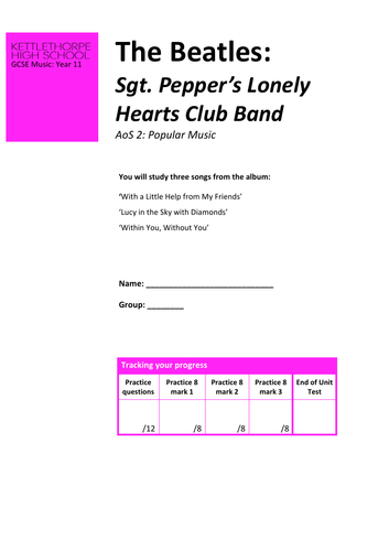 KS4: The Beatles - Sgt. Pepper's Lonely Heart's Club Band SoW ...