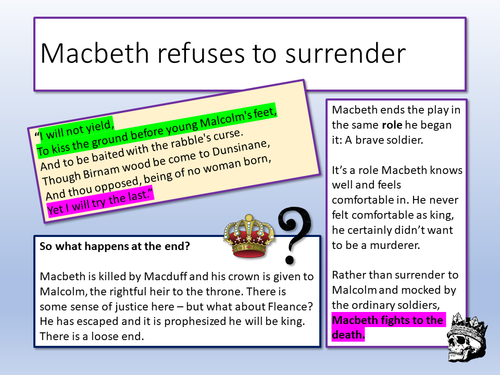 Macbeth: Act 5 Scene 5 - The End | Teaching Resources