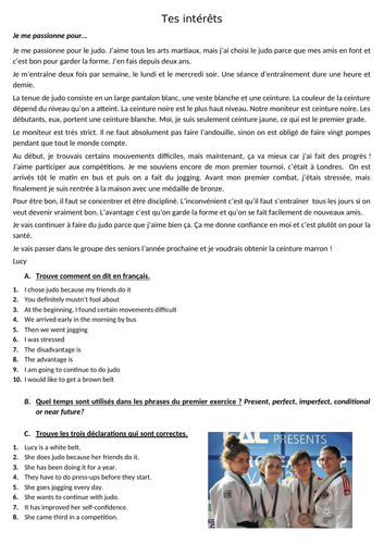 Mes loisirs (revisions and complex structures) | Teaching Resources