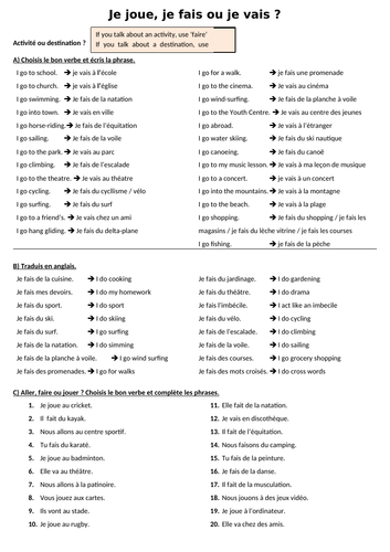 Dans mon temps libre | Teaching Resources