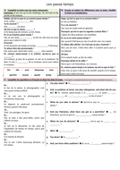 Dans mon temps libre | Teaching Resources