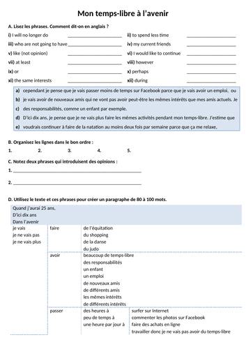 Dans mon temps libre | Teaching Resources