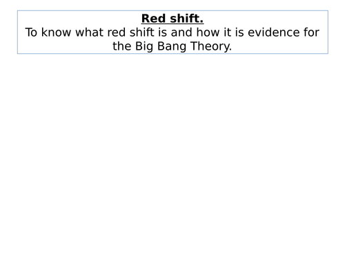 AQA Red Shift | Teaching Resources
