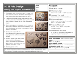 GCSE Art & Design Exam Guide - Artist Research - Step by Step, Top Tips ...