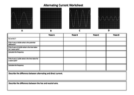 2018 Alternating Current Presentation, worksheet, feedback sheet ...
