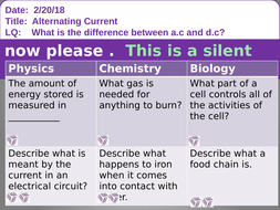 2018 Alternating Current Presentation, worksheet, feedback sheet ...