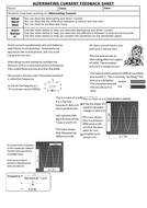 2018 Alternating Current Presentation, worksheet, feedback sheet ...
