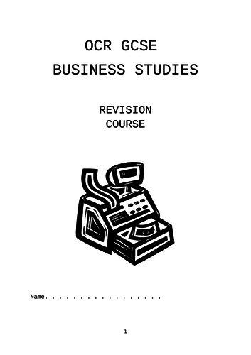 OCR GCSE Business Revision Booklet | Teaching Resources