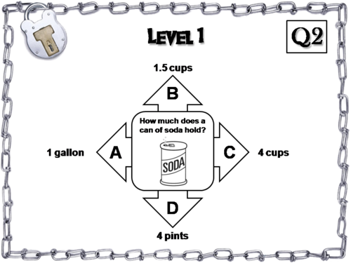 Capacity: Math Escape Room (Ounce, Cup, Pint, Quart, Gallon) | Teaching ...