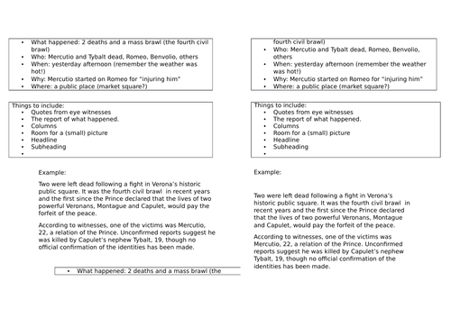 Romeo and Juliet Act 3 scenes 1 and 2 | Teaching Resources