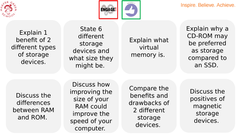 Storage and Memory - GCSE OCR Computer Science | Teaching Resources