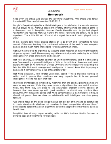 Reading Article Homeworks | Teaching Resources