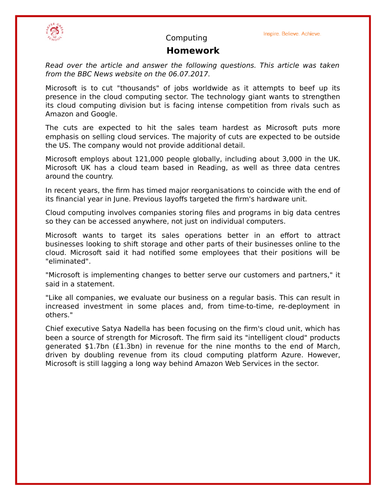 Reading Article Homeworks | Teaching Resources