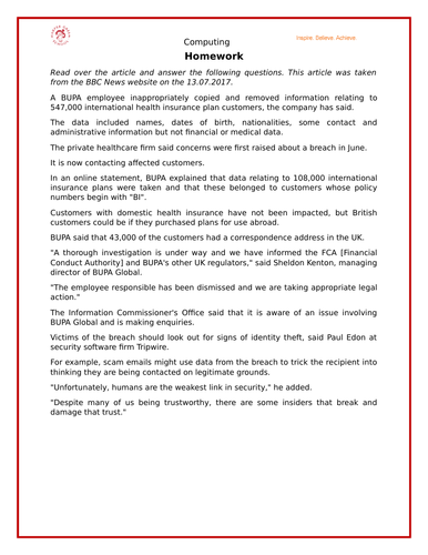 Reading Article Homeworks | Teaching Resources