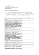 AQA GCSE Drama Component 2 Devised Drama Log Section 3: Analysis and ...