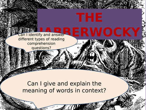 SATS FOCUS - Y5 6 OUTSTANDING GUIDED READING - JABBERWOCKY POEM- WORDS ...