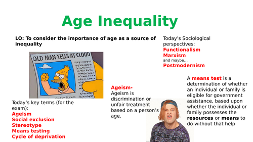 Age Inequality Teaching Resources