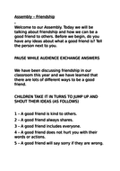 Friendship Assembly Script | Teaching Resources