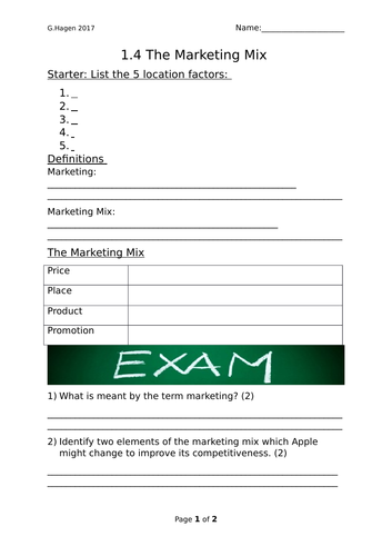 Full Set of Lessons for 1.4 Making the Business Effective for New 9-1 ...