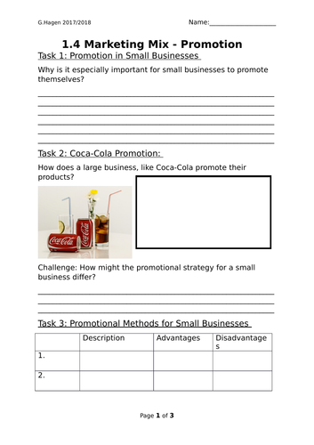 Set of Lessons for Marketing Mix from 1.4 for New 9-1 Edexcel GCSE ...