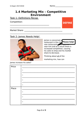 Set of Lessons for Marketing Mix from 1.4 for New 9-1 Edexcel GCSE ...