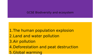 GCSE AQA Biodiversity and Ecosystem | Teaching Resources