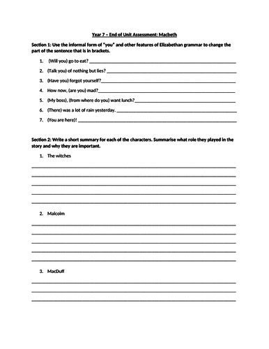 Macbeth Simplified - Full Unit of Work | Teaching Resources