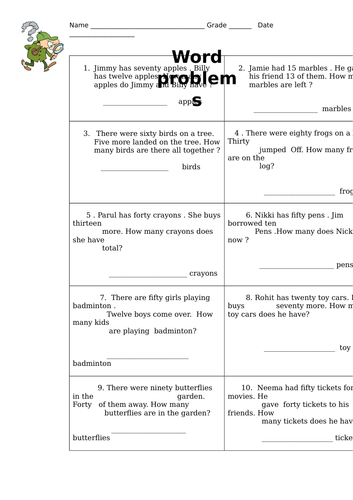 Word problems | Teaching Resources
