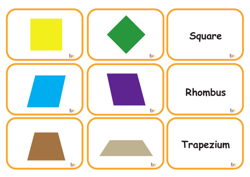 Quadrilaterals and Triangles Memory Cards plus Bingo | Teaching Resources